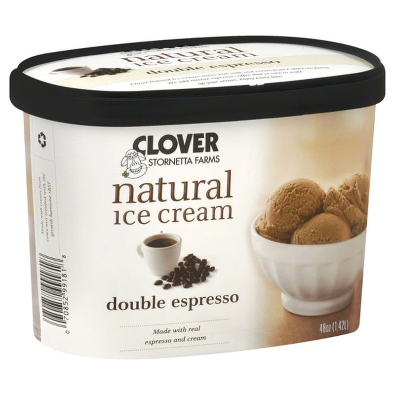 Clover Stornetta Ice Cream, Natural, Double Espresso (48 oz) - Instacart