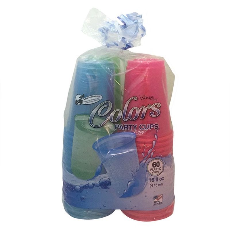 WNA Cups, Party, Colors, 16 Fl Oz (60 each) - Instacart