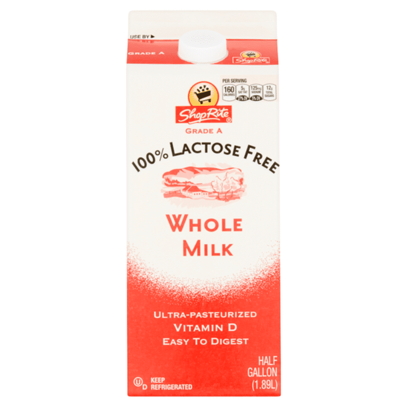 ShopRite Milk Whole Milk 100 Lactose Free (64 fl oz) - Instacart