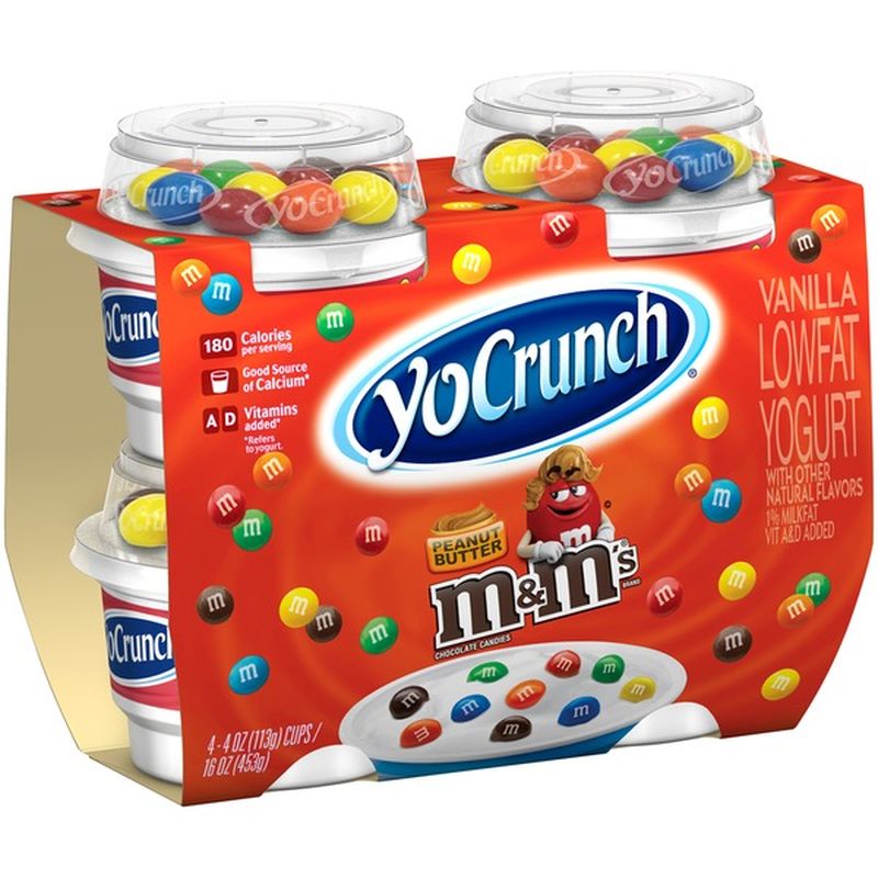 YoCrunch Vanilla with Peanut Butter M&M's Lowfat Yogurt (4 oz) - Instacart