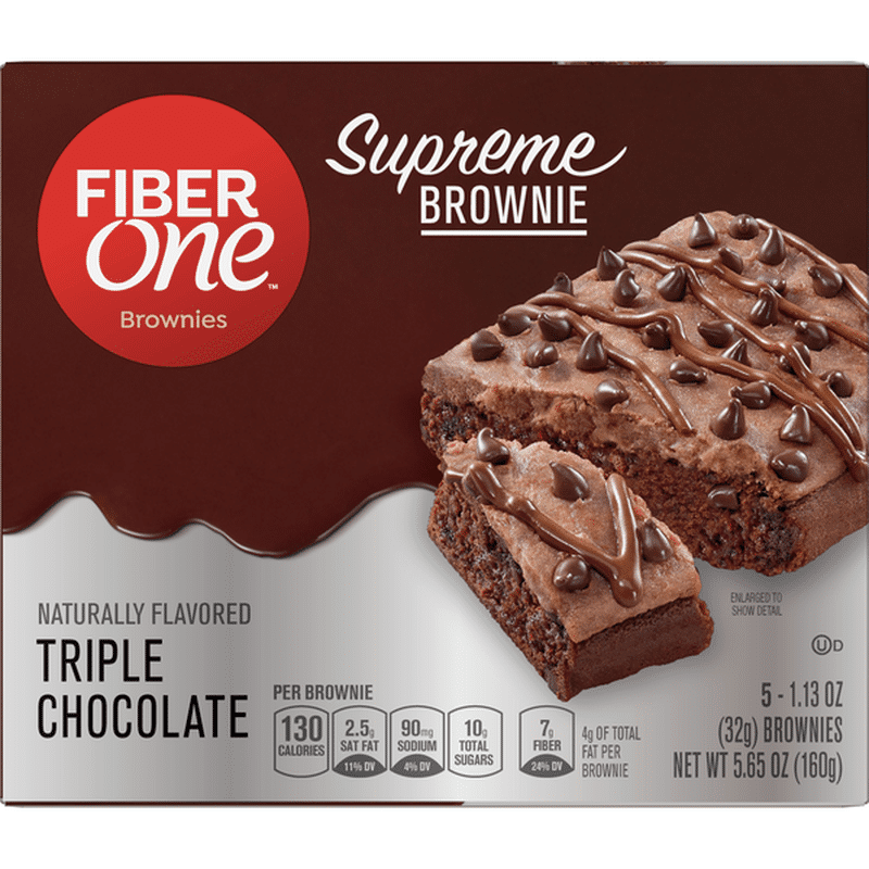 Fiber One Supreme Triple Chocolate Brownie, 5 Count (5.65 oz) - Instacart