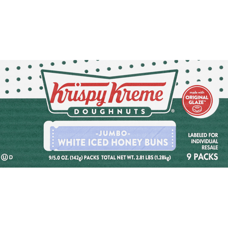Krispy Kreme Honey Bun, White Iced, Jumbo, 9 Packs (9 each) Delivery or ...
