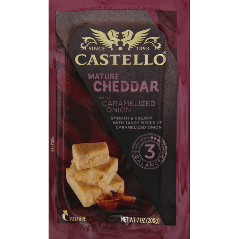 Castello Cheese, with Caramelized Onion, Cheddar, Mature (7 oz) - Instacart