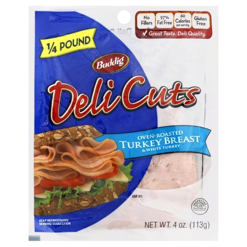 Buddig Turkey Breast, Oven-Roasted, & White Turkey (4 oz) - Instacart