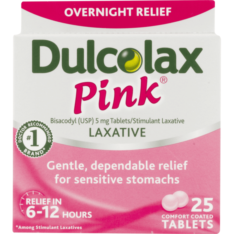 Dulcolax Pink Laxative Tablets Overnight Relief 25 Ct Instacart