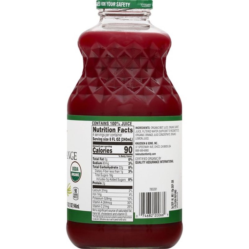 RW Knudsen Juice, Organic, Beet Carrot Orange (32 oz) - Instacart