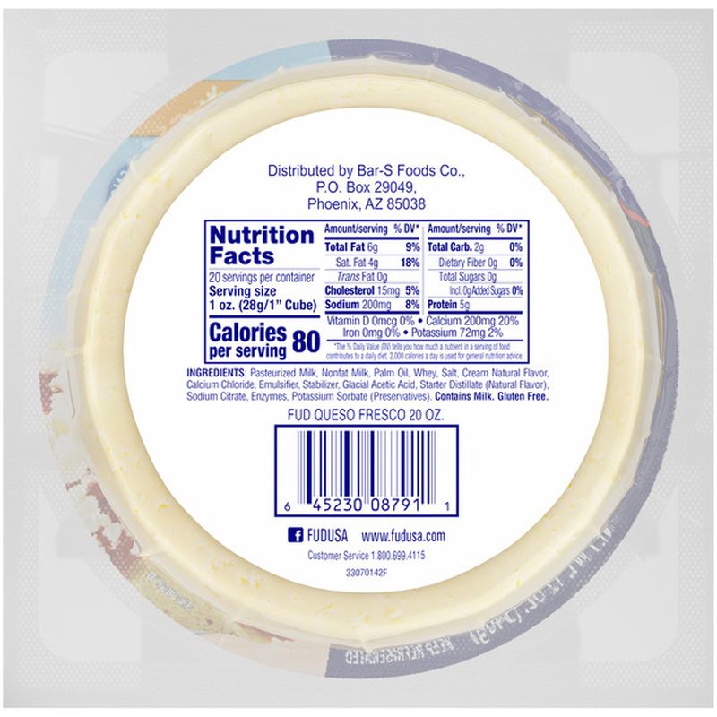 Fud Queso Fresco Mexican Style Crumbling Cheese (20 oz) Delivery or ...