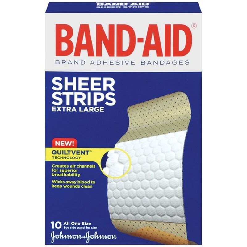 Band-Aid Brand Comfort-Flex Sheer Adhesive Bandages, Extra Large (10 ct ...