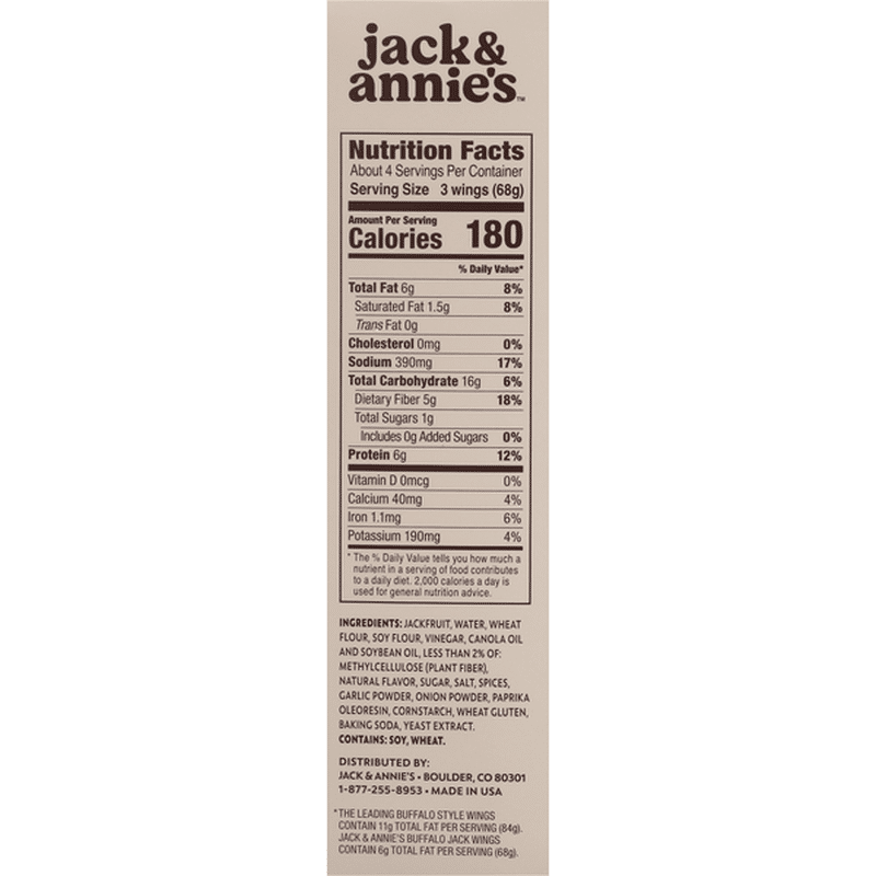 Jack & Annie's Jack Wings, Buffalo (9.6 oz) - Instacart