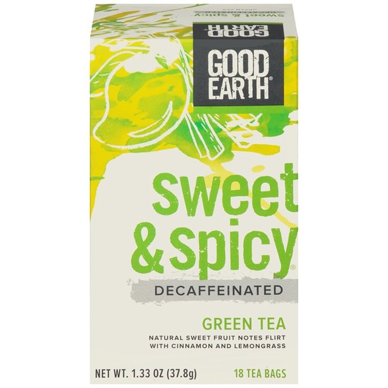 Good Earth Sweet & Spicy Decaffeinated Green Tea (1.33 oz) - Instacart
