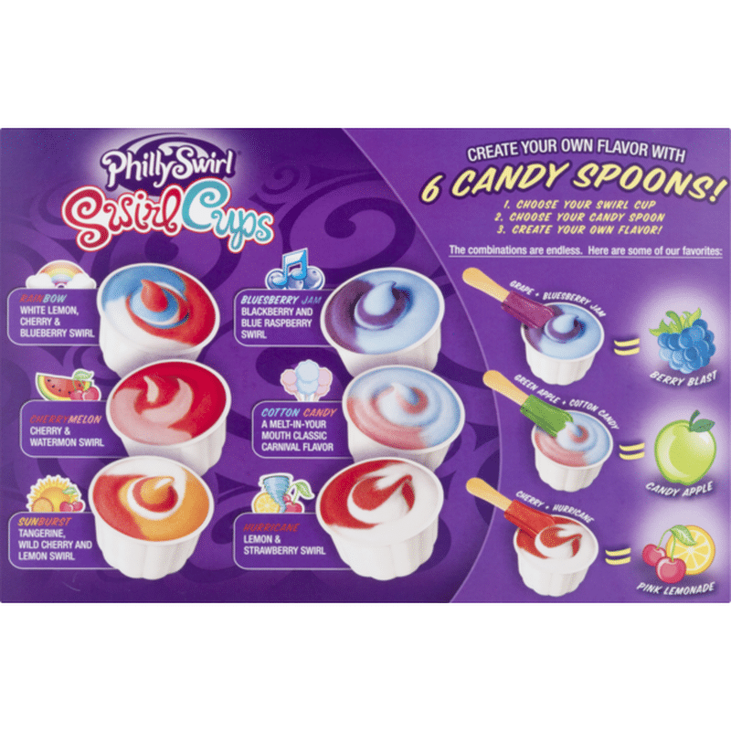 PhillySwirl Swirl Cups with Candy Spoons Assorted Frozen Dessert (3.5 ...