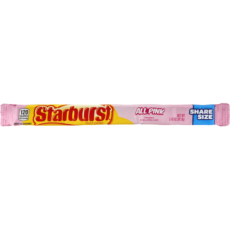 Starburst Fruit Chews, Strawberry, All Pink, Share Size (3.45 oz ...