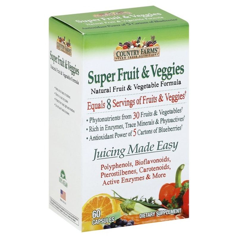 Country Farms Super Fruit & Veggies, Capsules (60 each) - Instacart