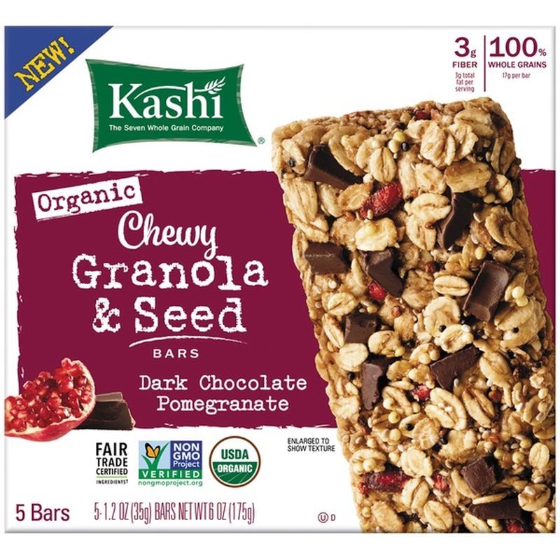 Kashi Organic Chewy Dark Chocolate Pomegranate Granola & Seed Bars (6 ...