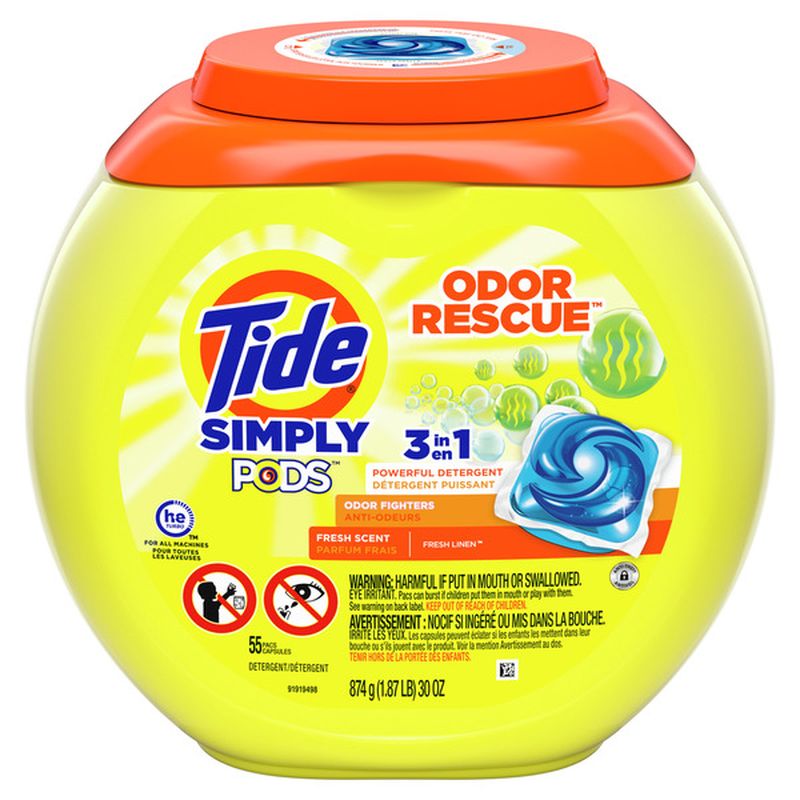 Tide Simply Pods Odor Rescue Liquid Laundry Detergent Pacs (55 ct) Delivery or Pickup Near Me ...