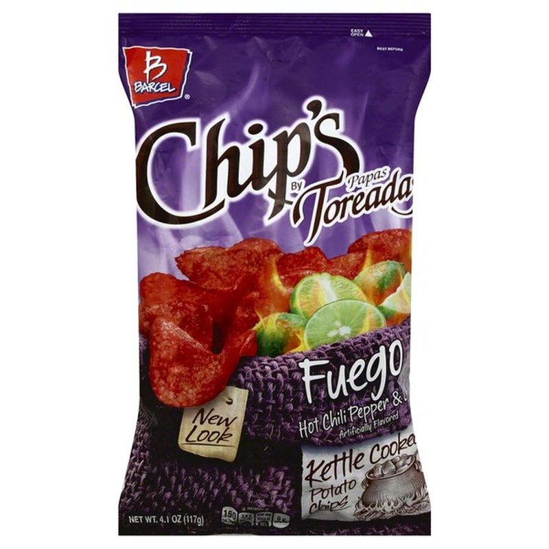 Barcel Potato Chips, Kettle Cooked, Hot Chili Pepper & Lime, Fuego (4.1 ...