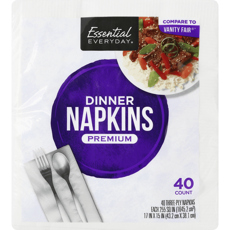 Essential Everyday Napkins, Dinner, Premium, 3-Ply (40 each) - Instacart