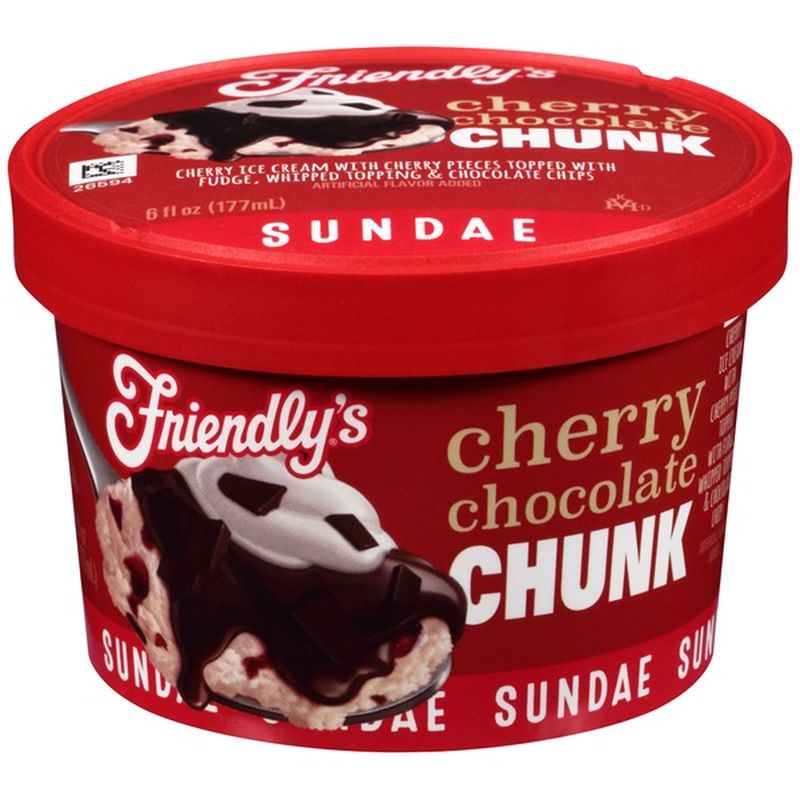 Friendly's Cherry Chocolate Chunk Sundae Ice Cream (6 fl oz) - Instacart