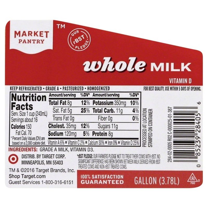 Market Pantry Milk, Whole (1 gal) - Instacart
