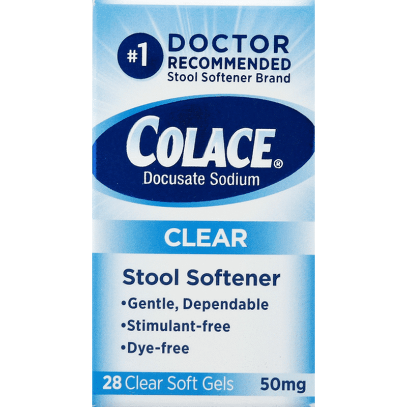 Colace Stool Softener, 50 mg, Clear Soft Gels (28 each) - Instacart