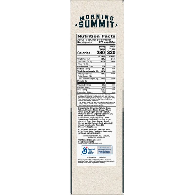 Morning Summit Cereal, Lightly Sweetened, Maple Berry Blend (38 oz ...