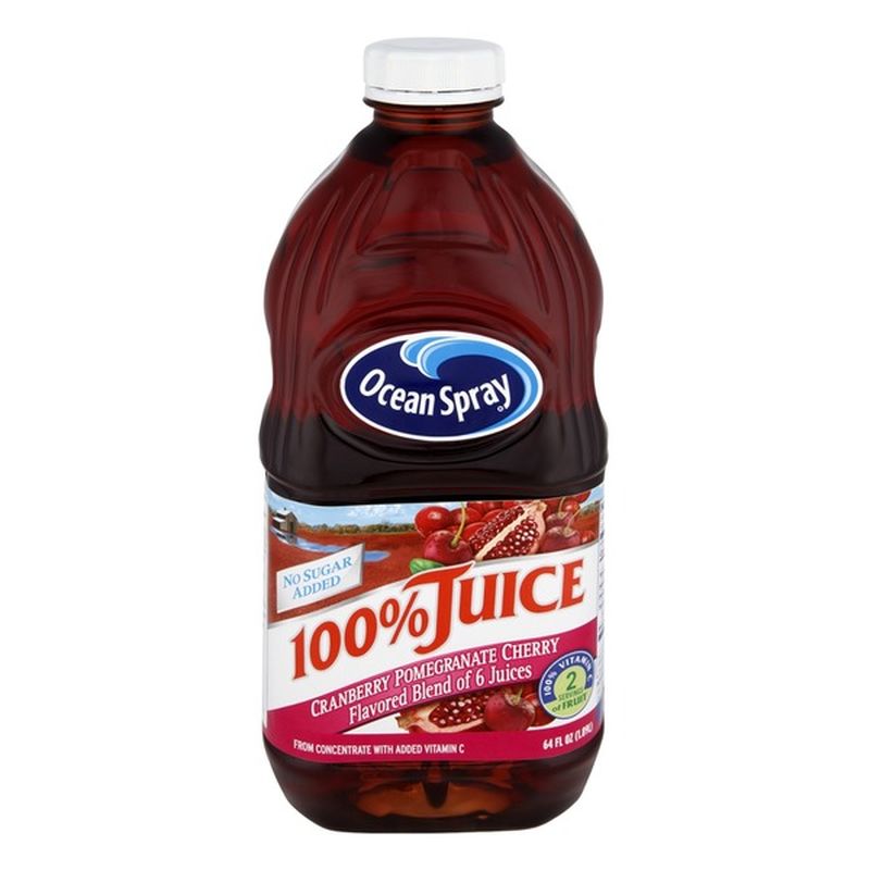 Ocean Spray 100% Cranberry, Pomegranate & Cherry Juice (64 fl oz ...