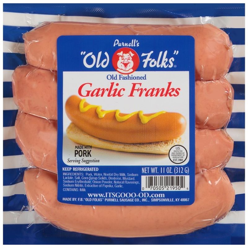 Purnell's Old Folks Old Fashioned Garlic Franks (11 oz) - Instacart