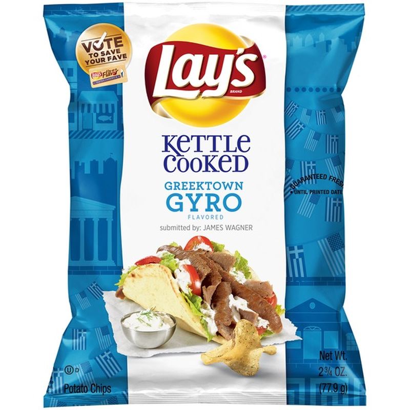 Lay's Kettle Cooked Greektown Gyro Flavored Potato Chips (2.75 oz ...