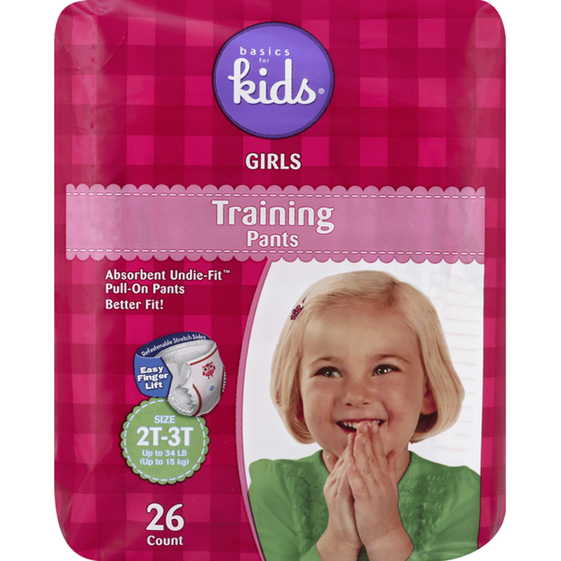 Basics For Kids Training Pants, Girls, Size 2T-3T (Up to 34 lb) (26 ...