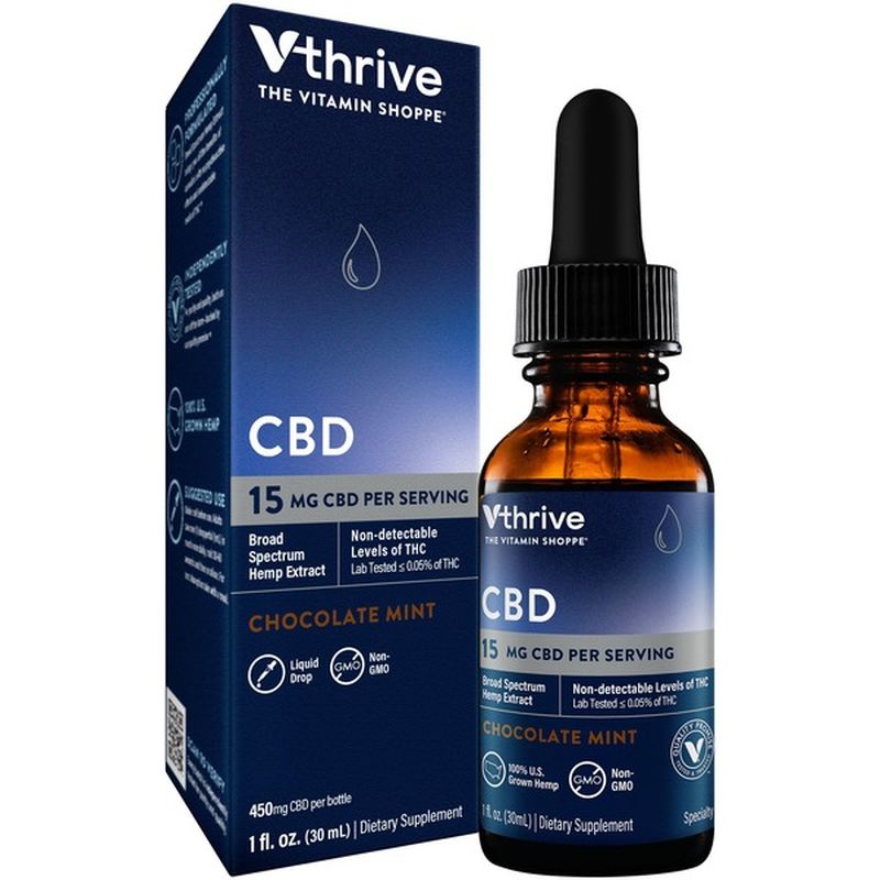 Vthrive CBD Chocolate Mint Dietary Supplement (1 fl oz) - Instacart