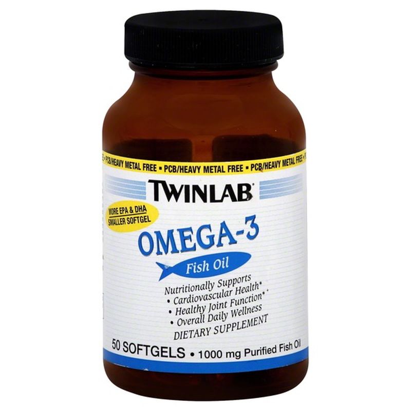 Twinlab Omega-3 Fish Oil, 1000 mg, Softgels (50 each) - Instacart
