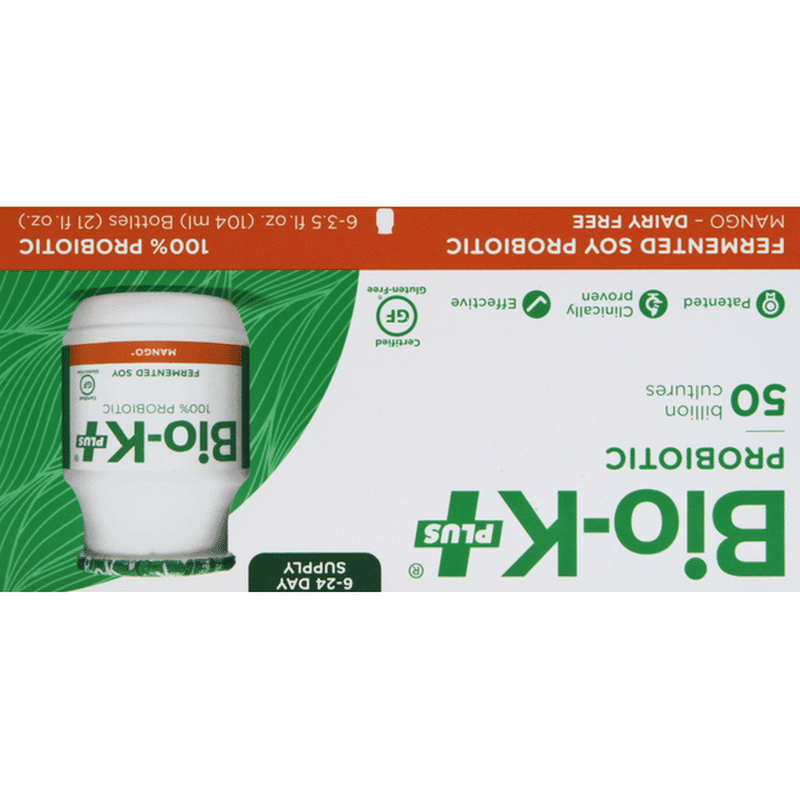 Bio-K Plus Probiotic, Fermented Rice, Mango (3.5 fl oz) - Instacart