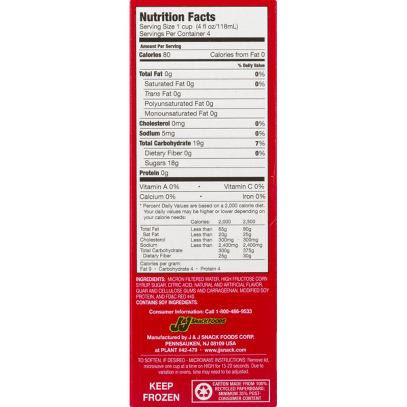 Icee Frozen Beverage, Wild Cherry, Box (4 fl oz) - Instacart