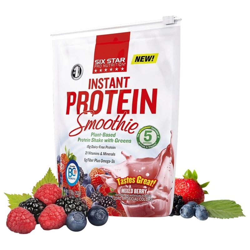Six Star Protein Smoothie, Instant, Mixed Berry (0.78 lb) - Instacart