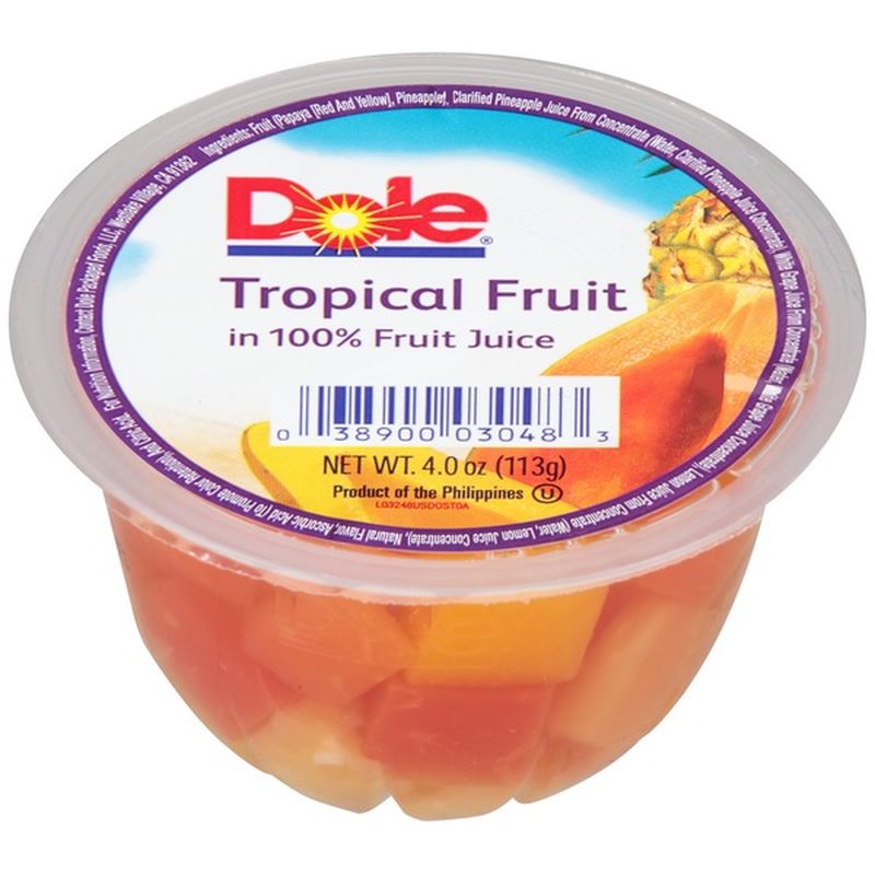 Dole in 100% Fruit Juices Tropical Fruit (4 oz) - Instacart