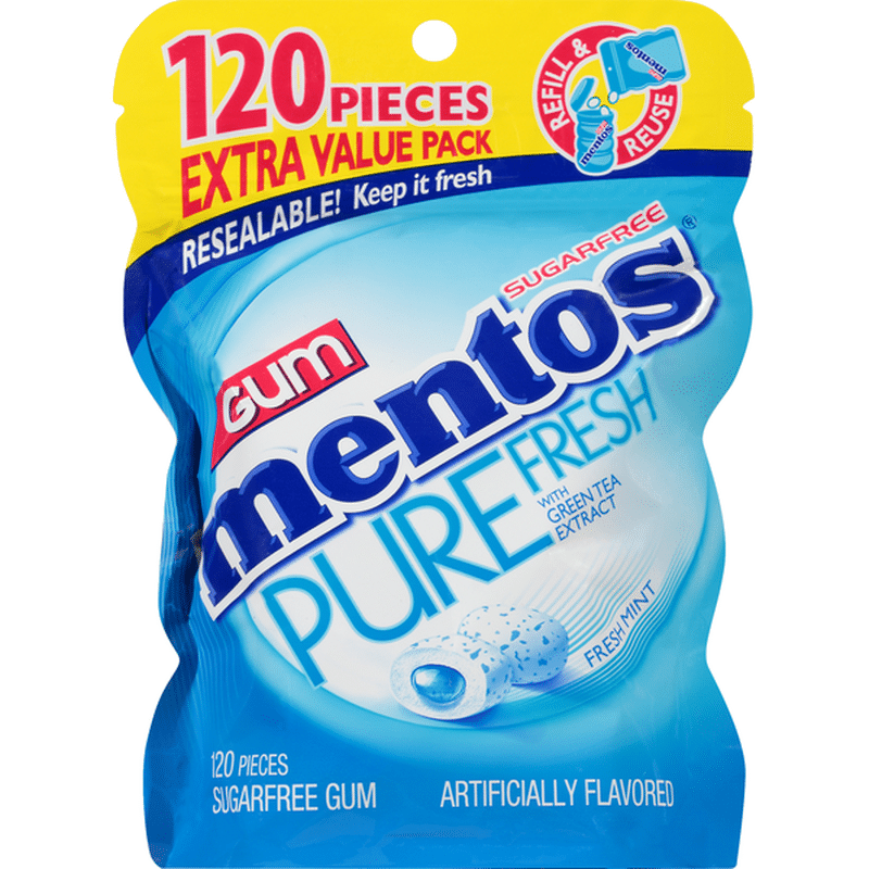Mentos Gum, Sugar Free, Fresh Mint, Extra Value Pack (120 each) - Instacart