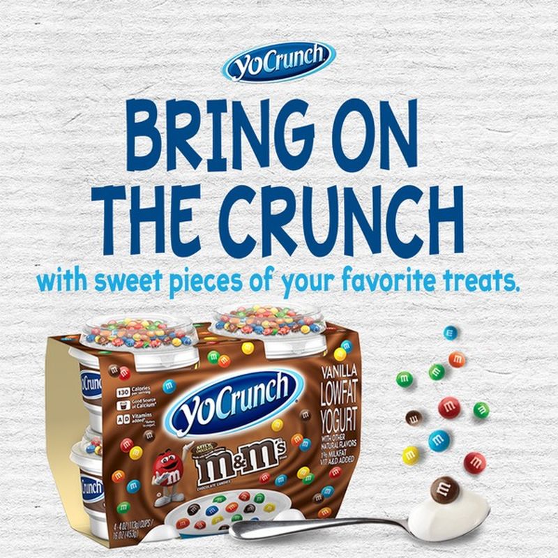 YoCrunch Lowfat Vanilla with M&Ms Yogurt (4 oz) - Instacart
