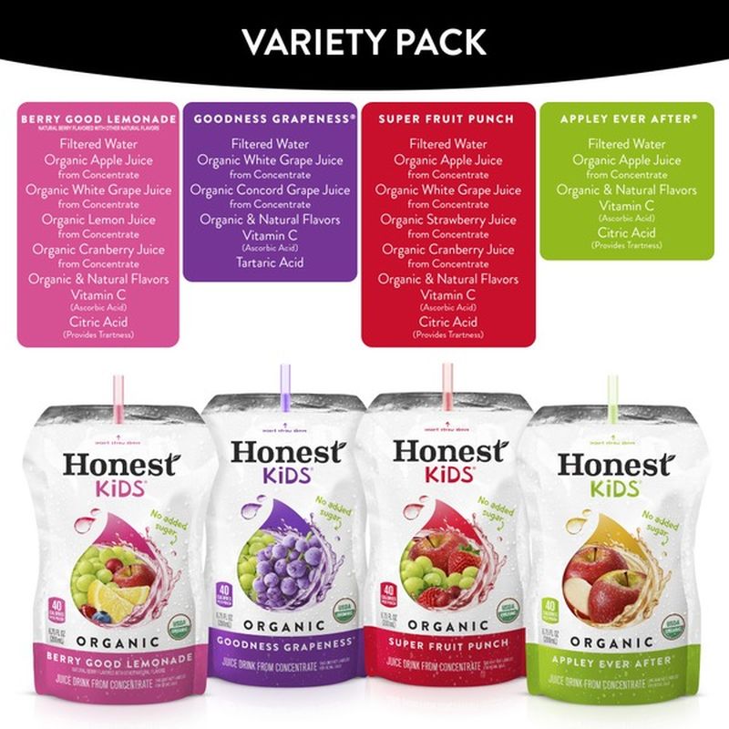 Honest Kids Variety Pack Organic Fruit Juice Drink (6.75 fl oz) - Instacart