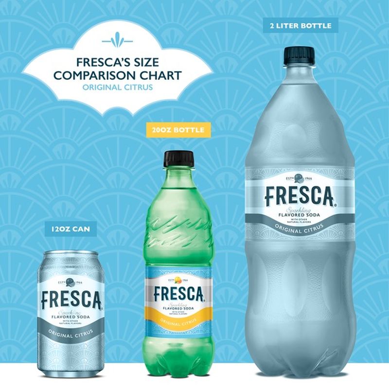 Fresca Original Citrus Soda Sparkling Flavored Soft Drink Zero Calorie And Sugar Free (20 oz ...