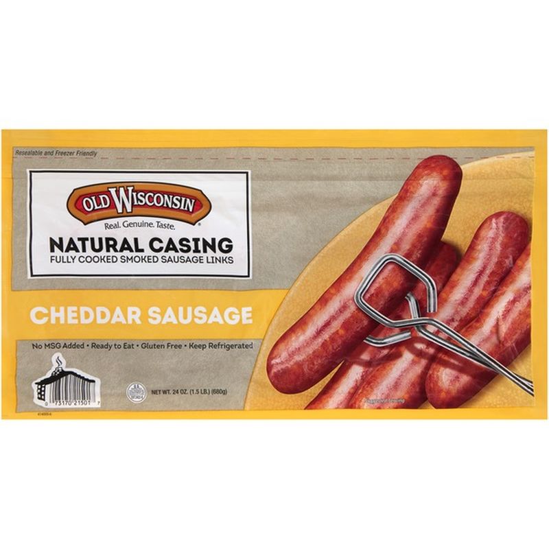 Old Wisconsin Cheddar Old Wisconsin Cheddar Sausage (24 oz) - Instacart
