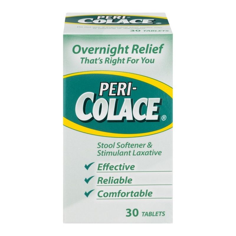 Peri-Colace Stool Softener & Stimulant Laxative - 30 CT (30 ct) - Instacart
