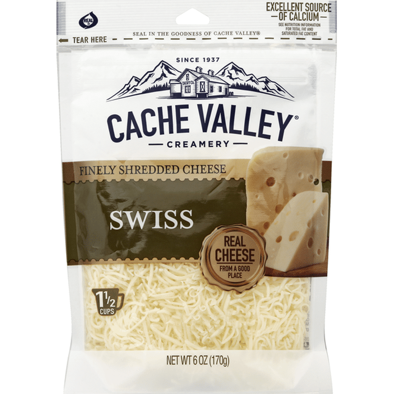 Cache Valley Cheese, Finely Shredded, Swiss (6 oz) - Instacart
