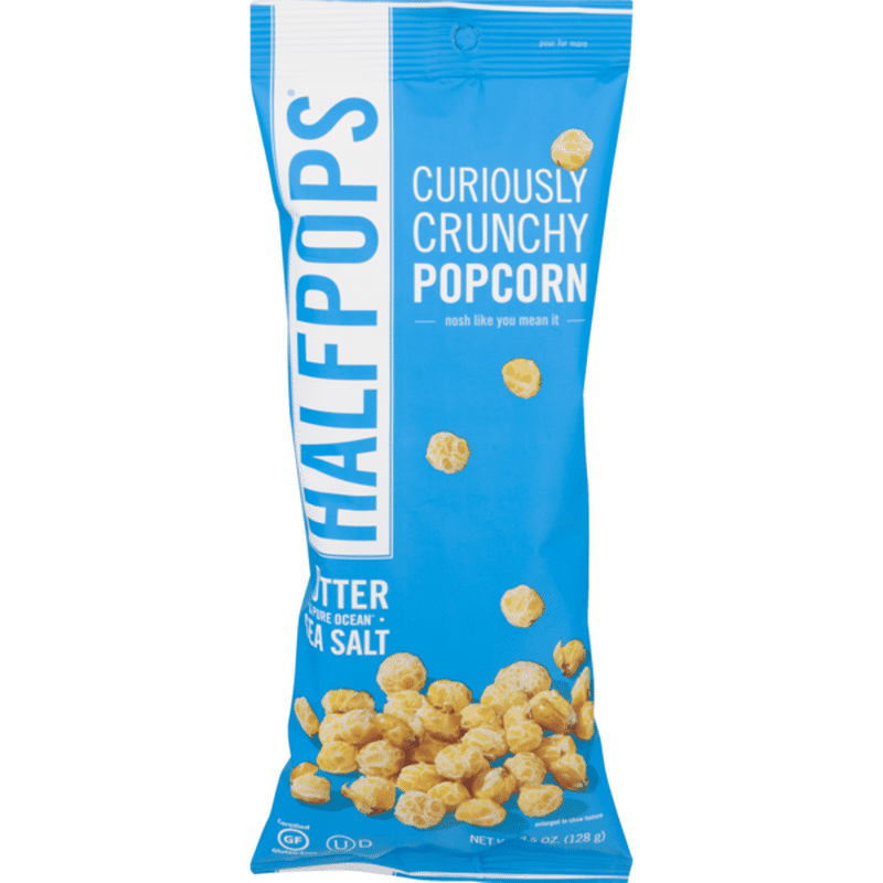 Halfpops Curiously Crunchy Popcorn Butter & Pure Ocean Sea Salt (4.5 oz ...