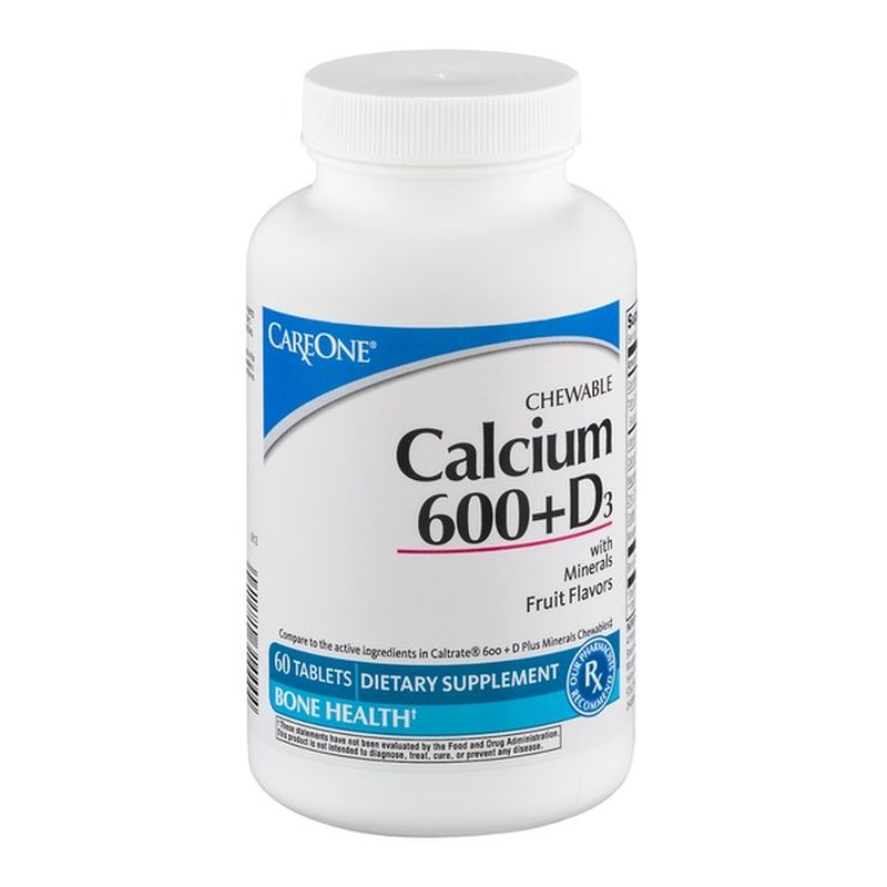 CareOne Chewable Calcium 600+D3 Tablets - 60 CT (60 ct) - Instacart