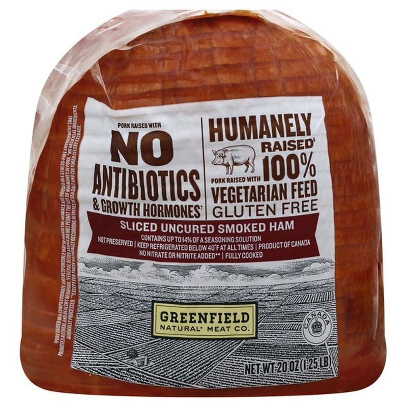 Greenfield Natural* Meat Co. Sliced Smoked Uncured Ham (1.25 lb ...