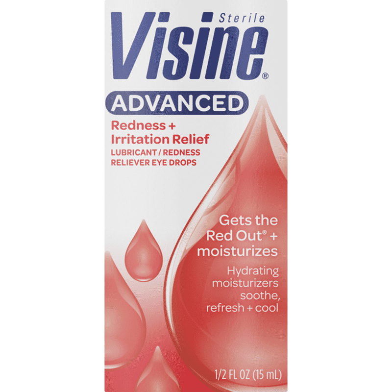 Visine Advanced Redness + Irritation Relief Eye Drops (0.5 fl oz ...