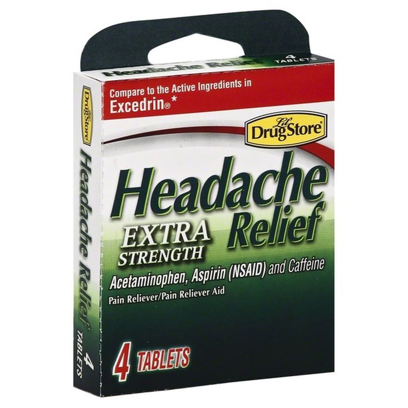 Lil Drug Store Headache Relief, Extra Strength, Tablets (4 each ...
