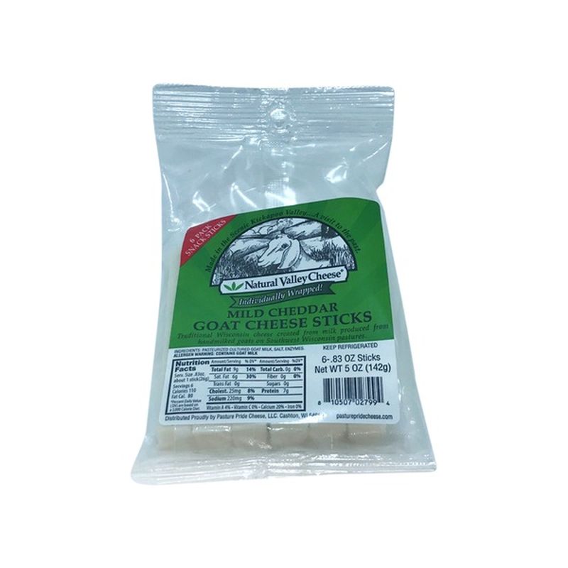 Natural Valley Cheese Goat Cheese Sticks, Mild Cheddar, Bag (6 ct ...