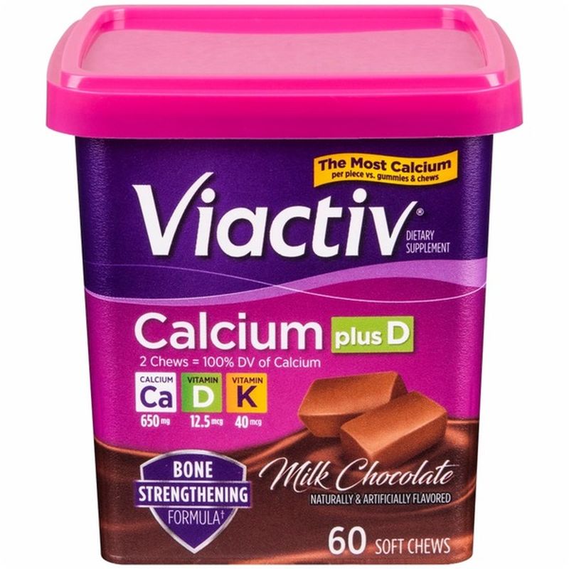 Viactiv Calcium Plus D, Soft Chews, Milk Chocolate (72 ct) - Instacart