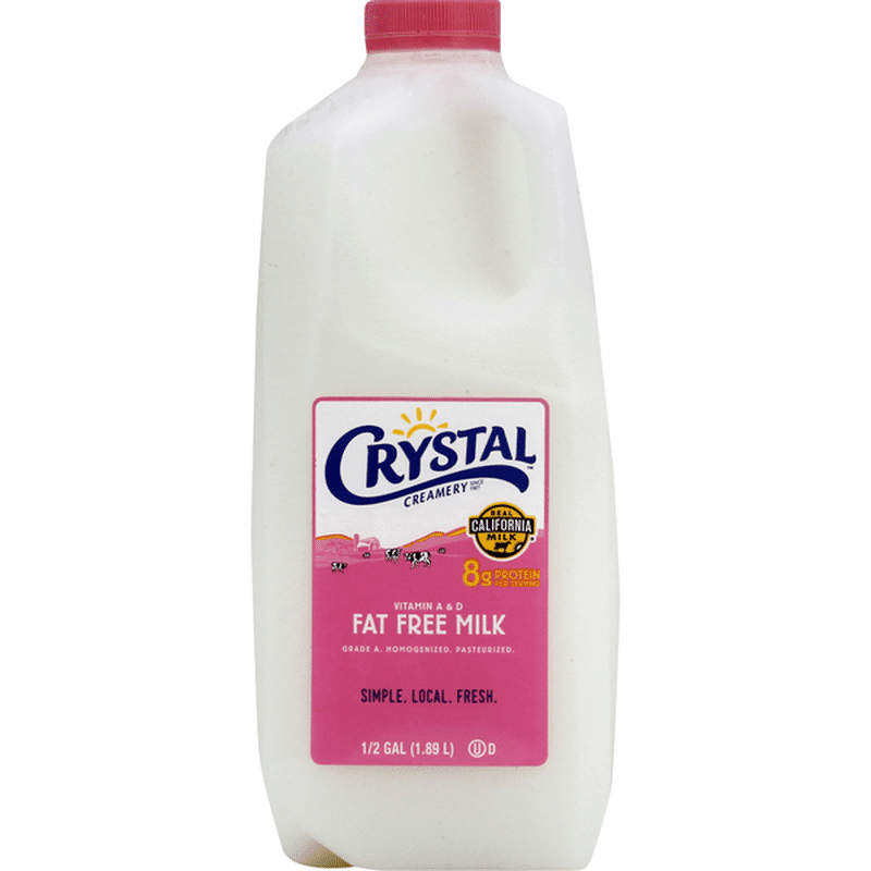 Crystal Creamery Milk, Fat Free (0.5 gal) - Instacart